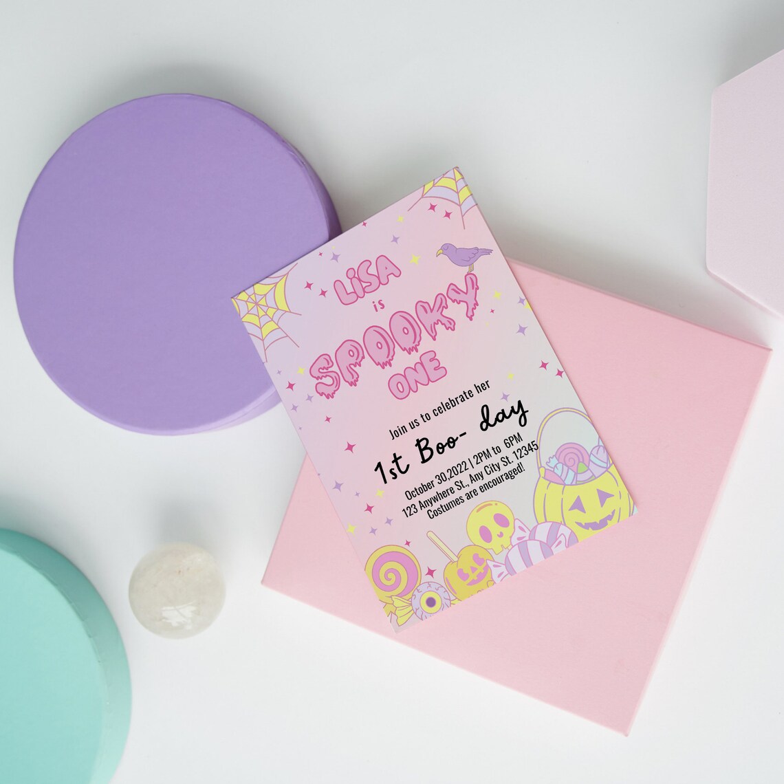 Editable Pastel Spooky One Invitation Template - Etsy