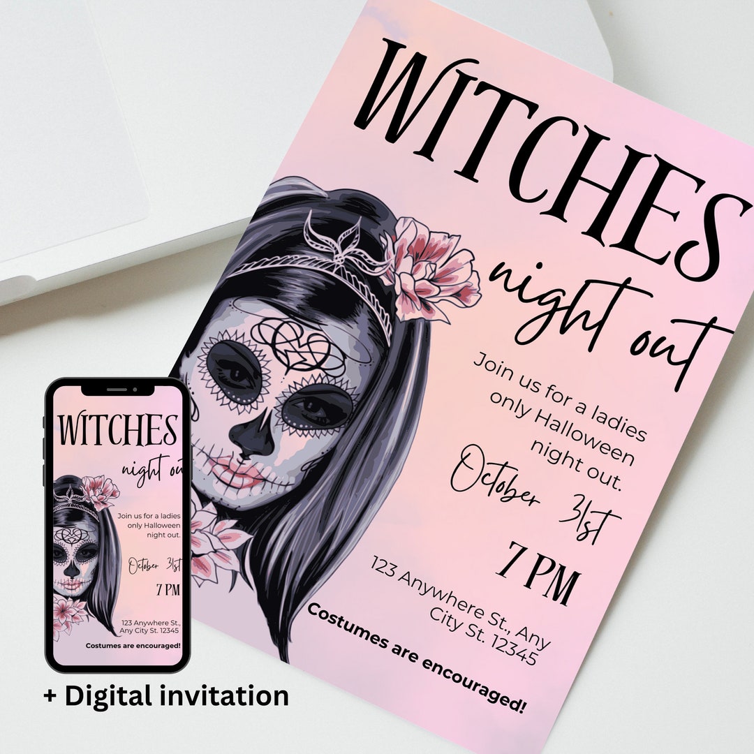 Editable Witches Night Out Invite: Your Ticket to a Night of Magic ...