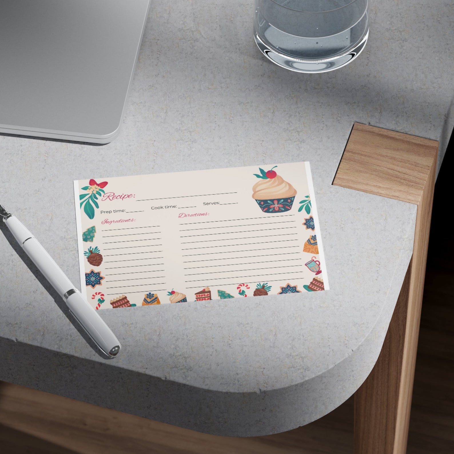 Christmas Recipe Card Template | Holiday Cookie Recipe Card | Custom ...