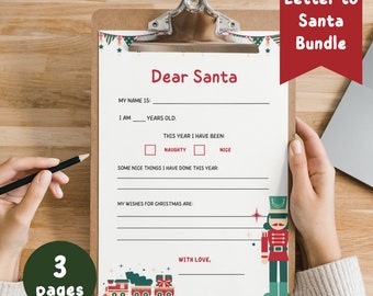 Letter to Santa Printable Templates Christmas Letter and Envelope for ...