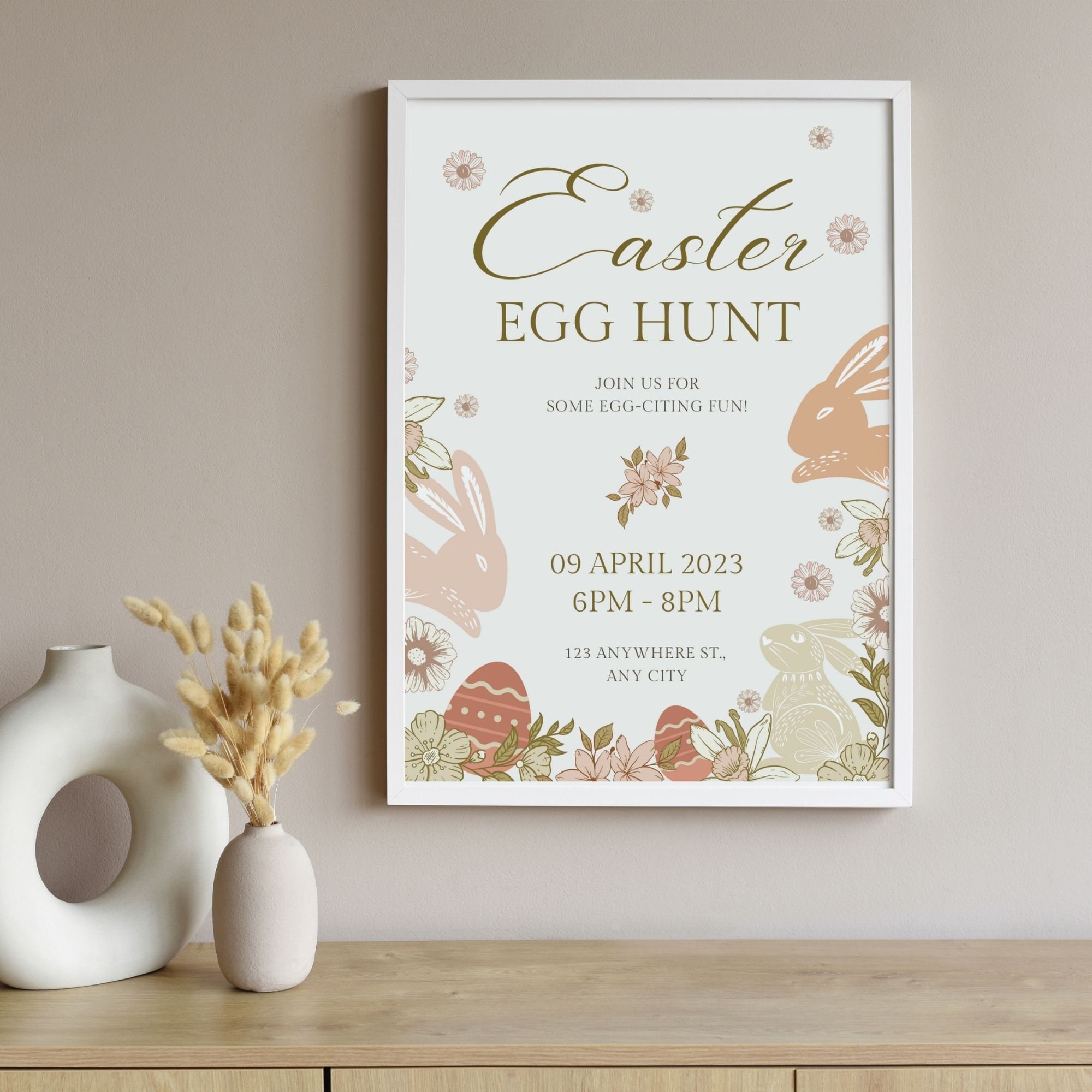 Editable Easter Egg Hunt Flyer Template, Easter Egg Hunt Invitation ...