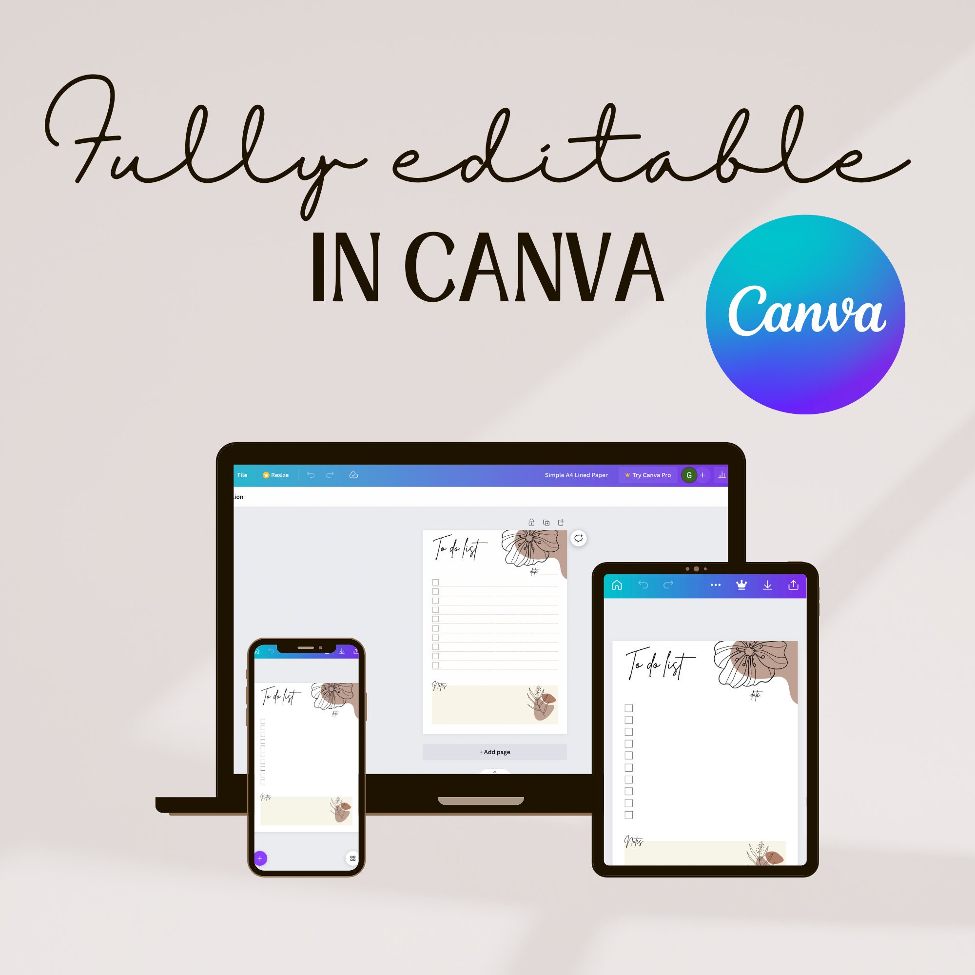 Editable To-do List Template | Printable Daily to Do List | Time ...