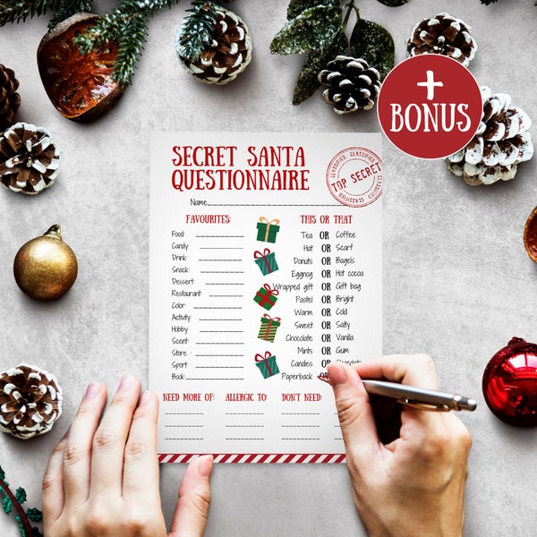 Secret Santa Tags - Etsy