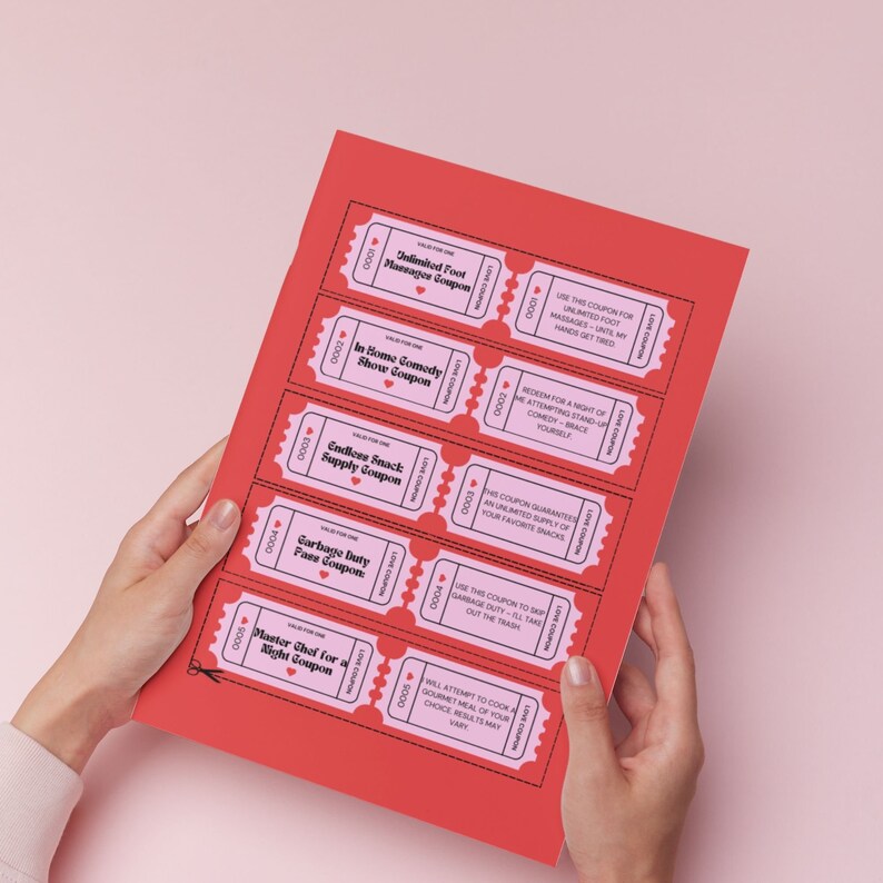 Funny Customizable Love Coupons Printable Valentines Day Coupons Funny ...