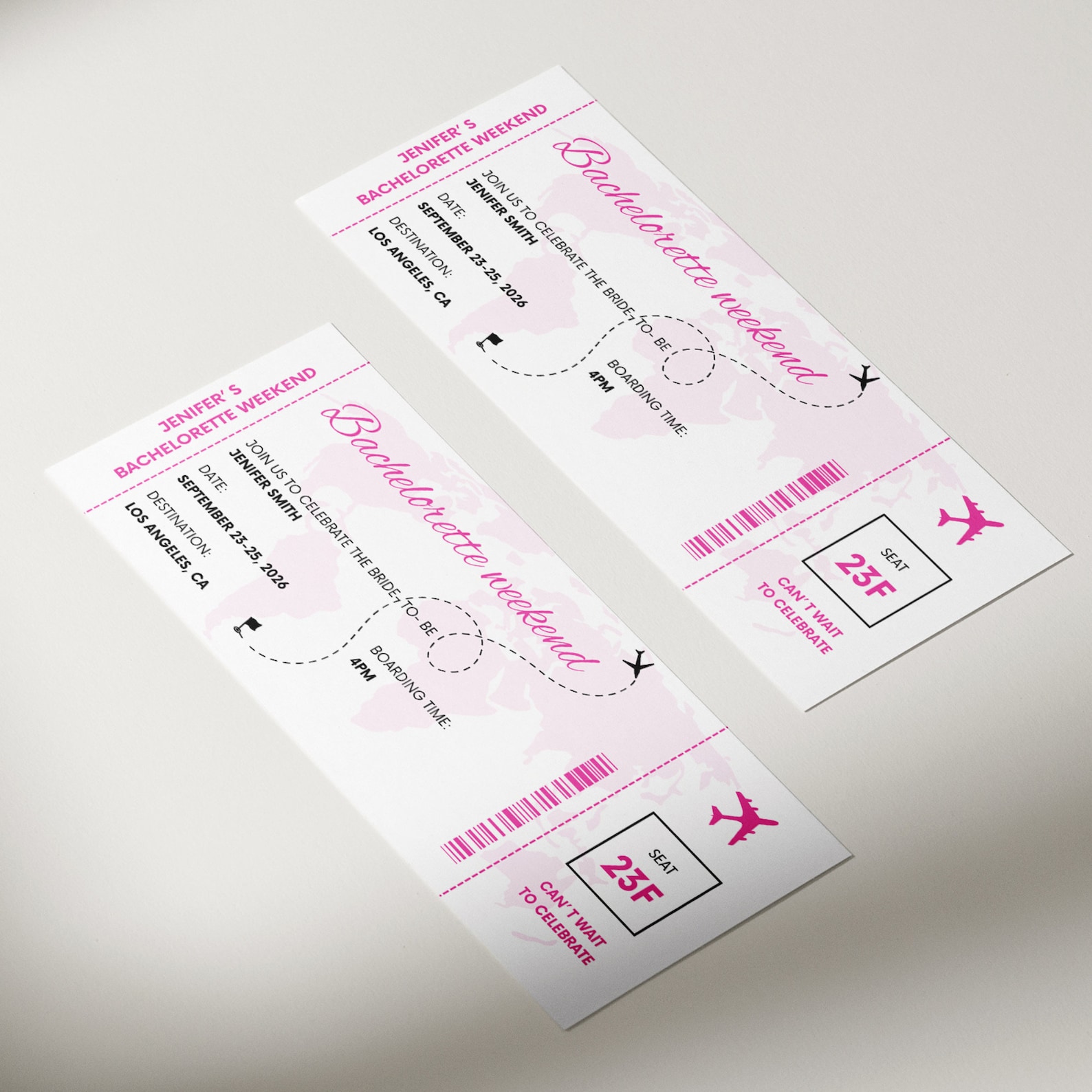 Editable Bachelorette Boarding Pass Invitation | Pink Bachelorette ...