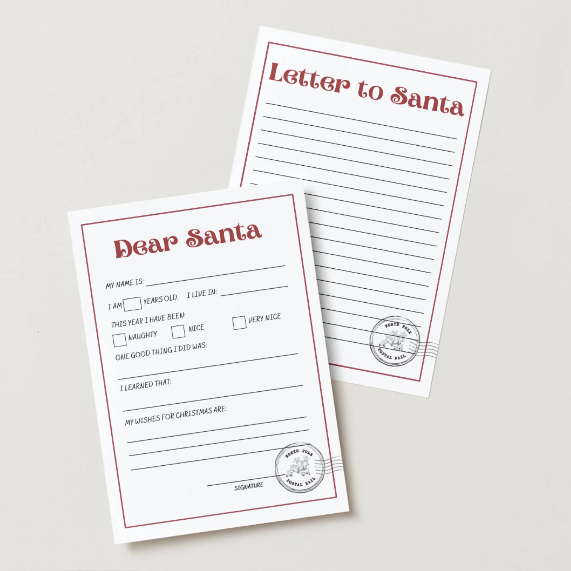 Printable Letter to Santa and Activity Bundle A Festive Treat for ...