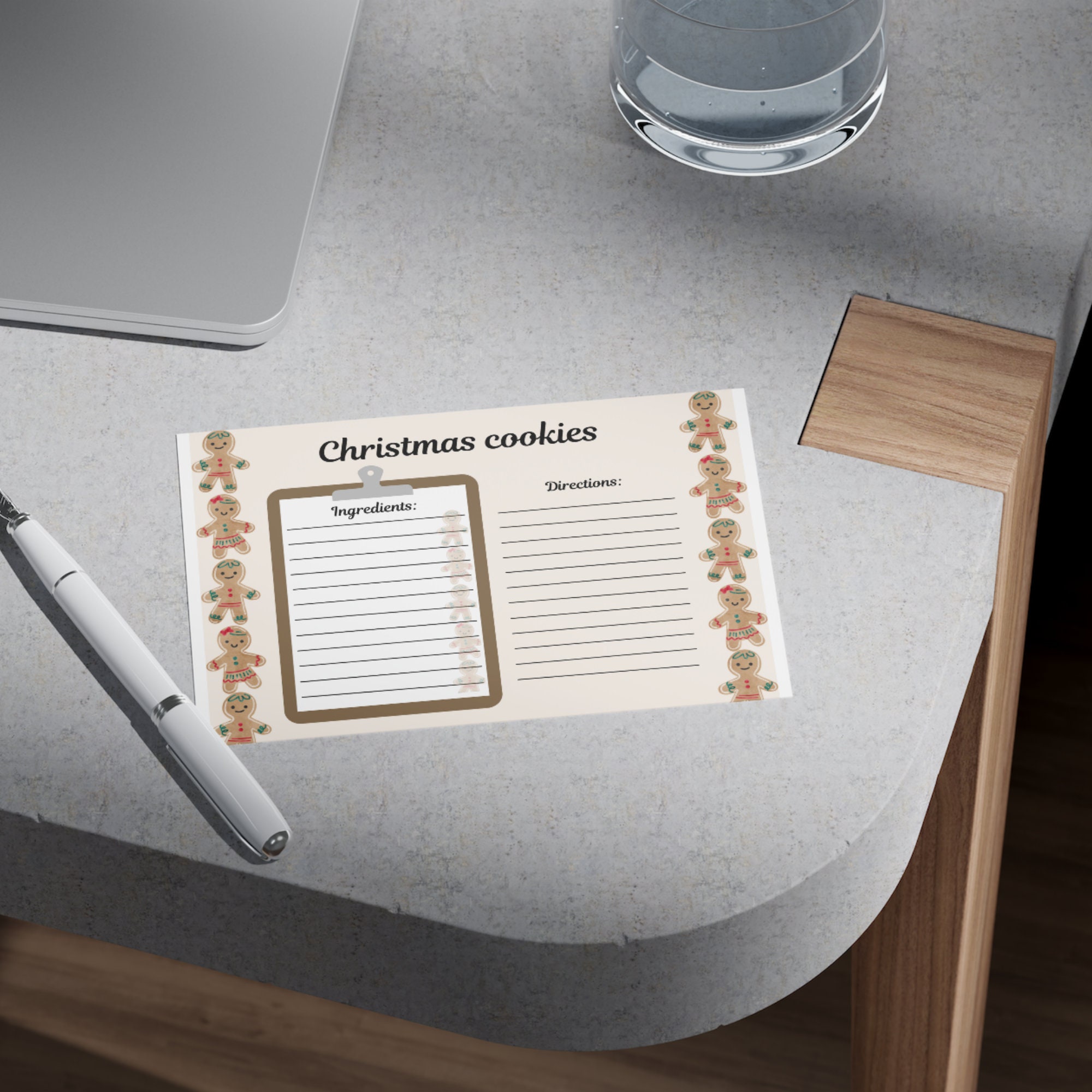 Christmas Recipe Card Template Editable Christmas Cookies - Etsy