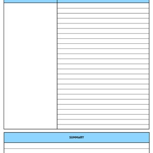 Cornell Notes Template Instant Download 5 Color Options - Etsy UK