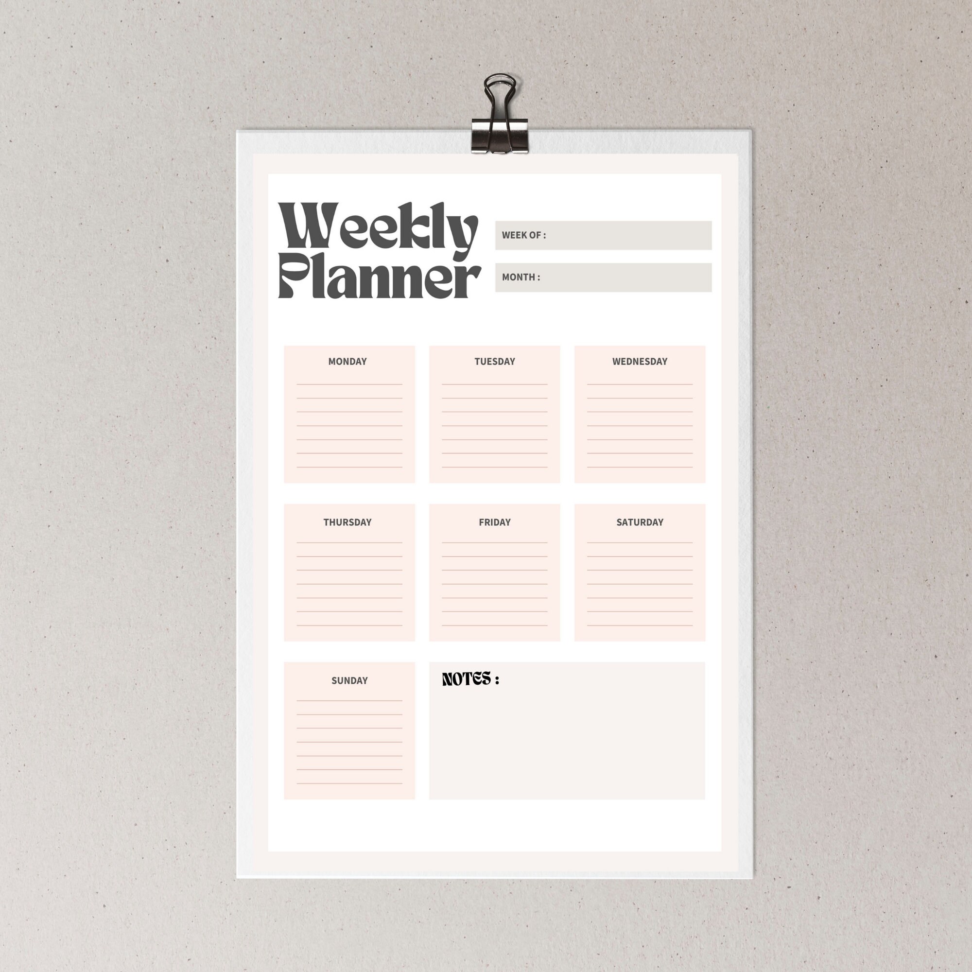 Weekly Planner Template Printable Planner Time Management - Etsy