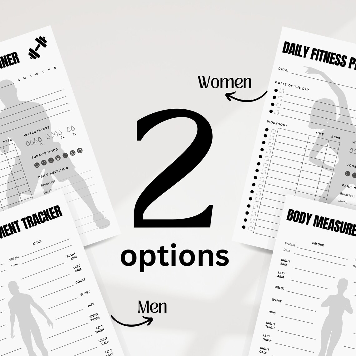 Complete Fitness Planner Bundle for Women and Men | Printable Fitness ...