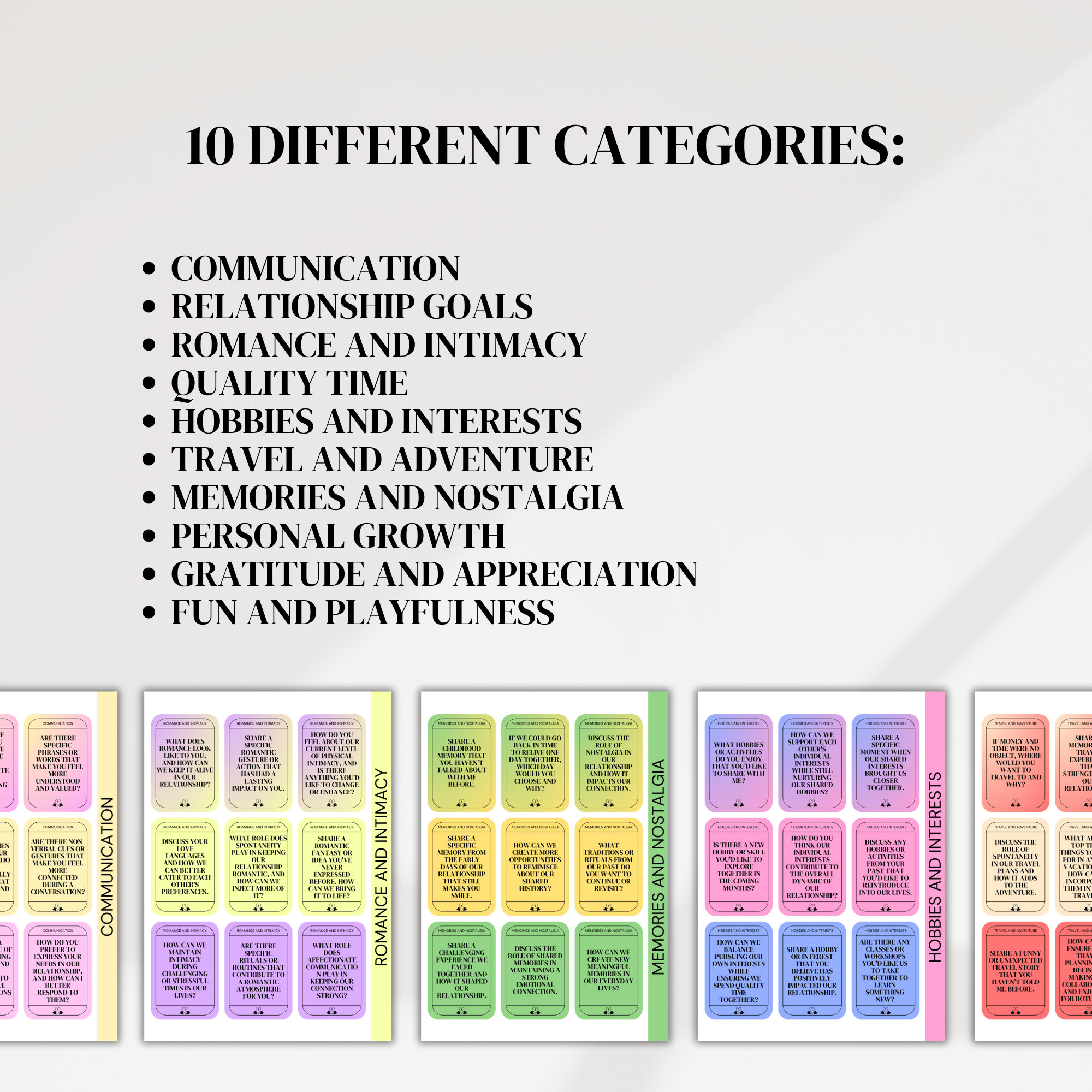 Couple Conversation Cards Question Cards Get to Know You Gаме Couple ...