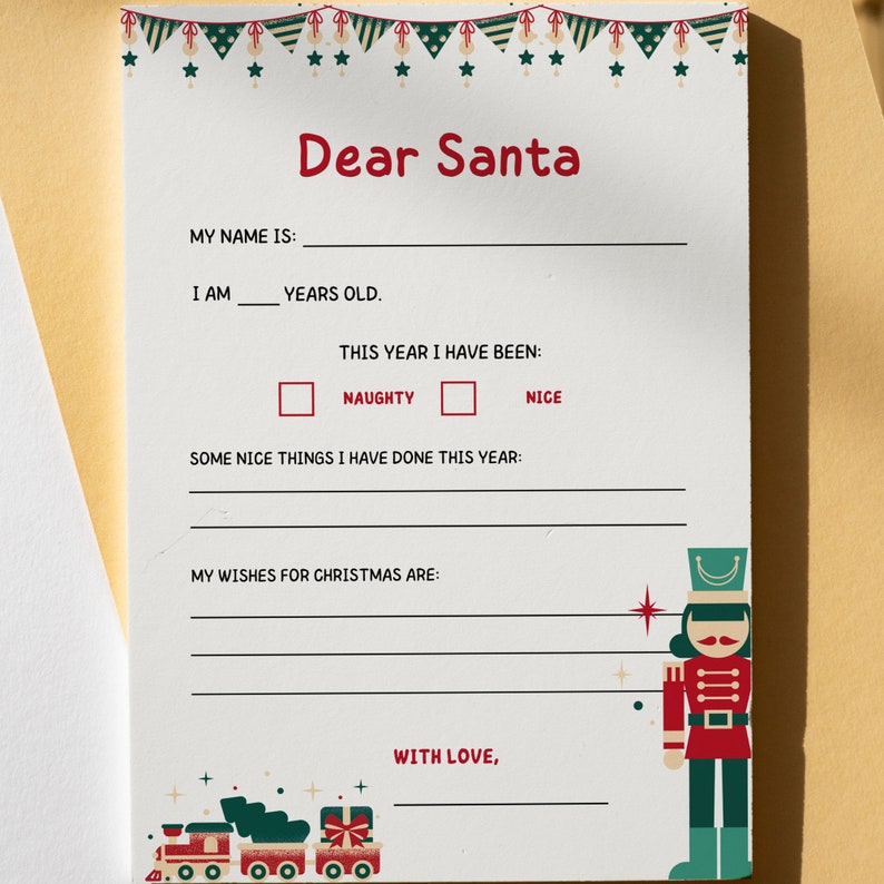 Printable Letter to Santa Bundle | Christmas Dear Santa Letter for Kids ...