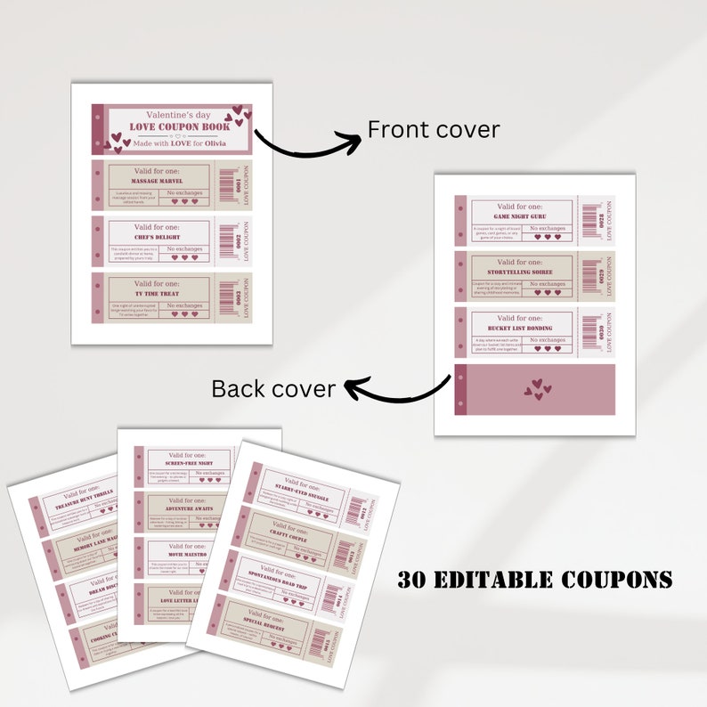 Printable Valentine's Day Love Coupons | Valentine's Day Coupon Book ...