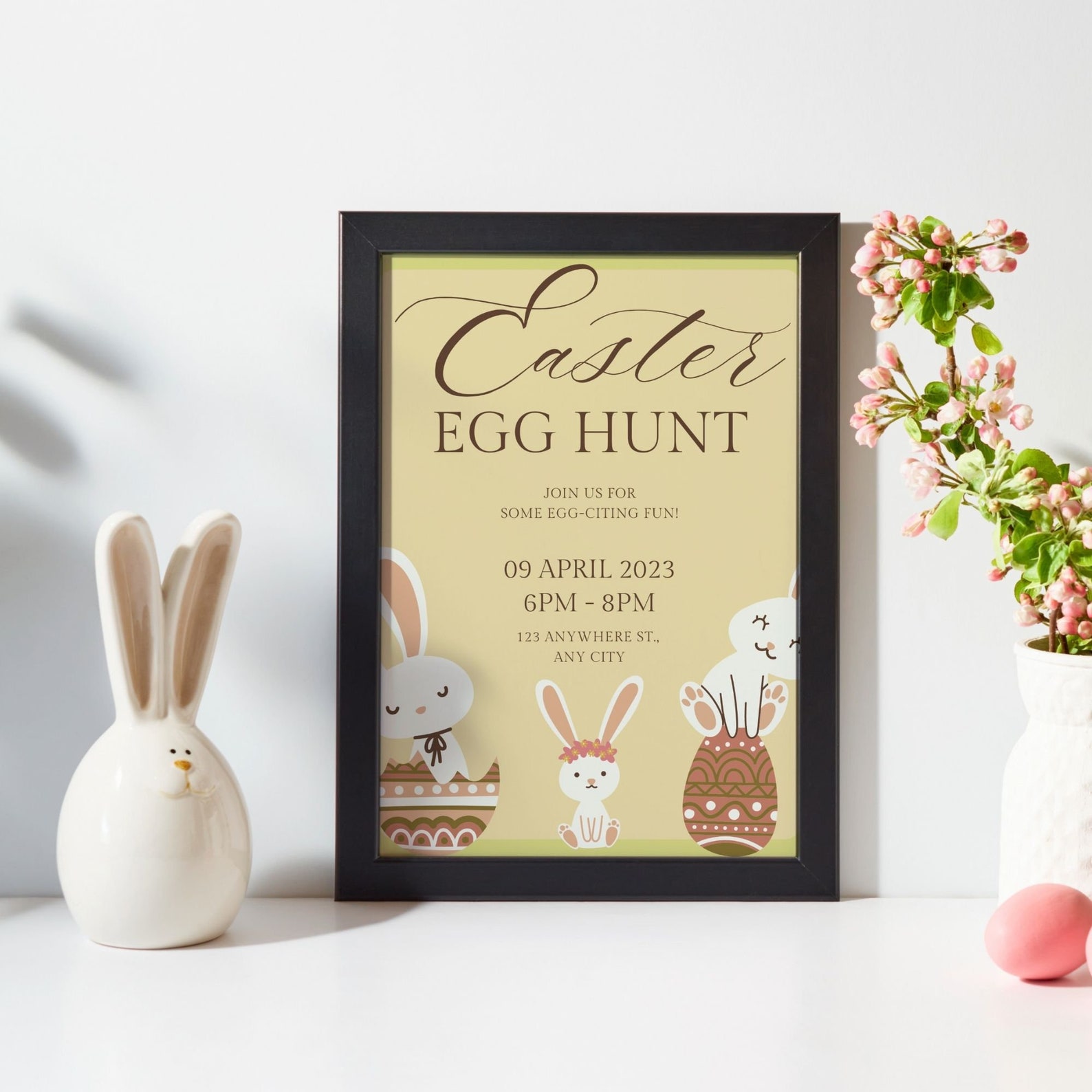 Editable Easter Egg Hunt Flyer Template, Easter Bunny Flyer, Egg Hunt ...