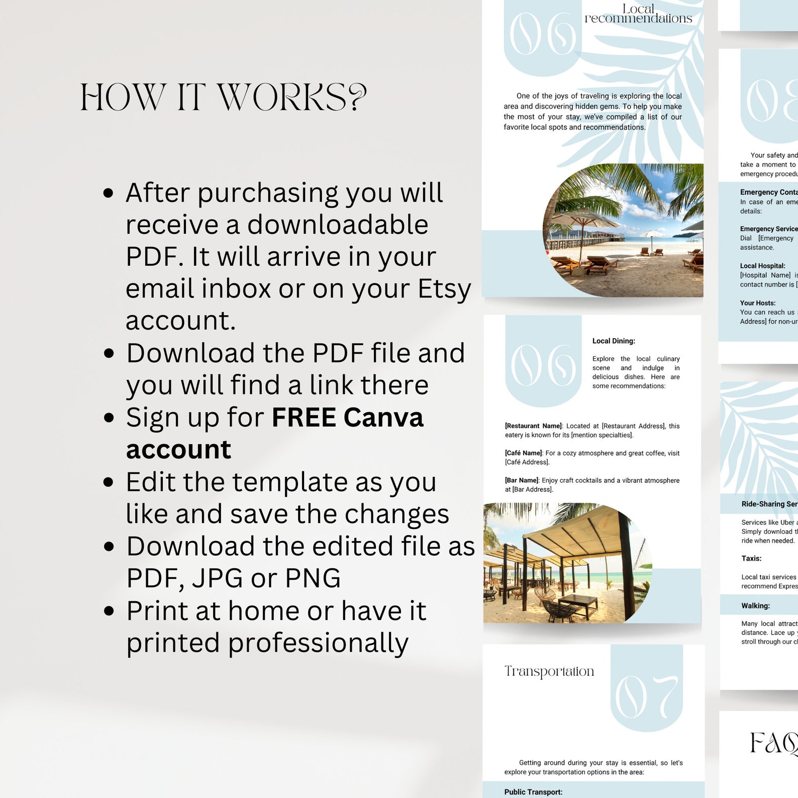 Beach Airbnb Welcome Book Template - Elevate Your Guests' Experience ...