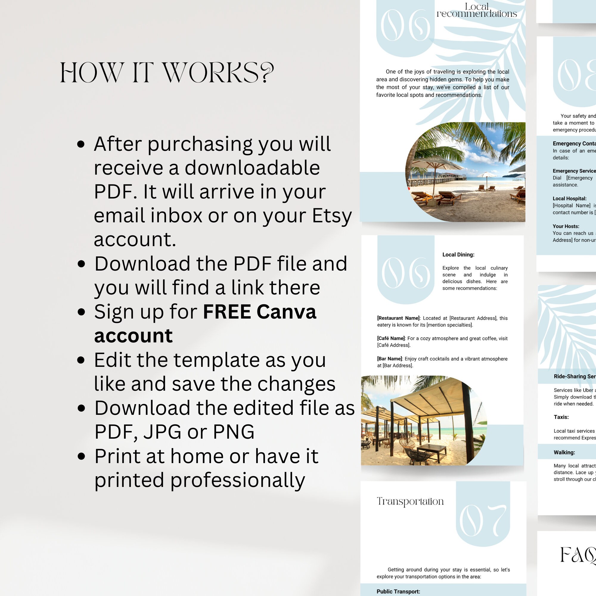 Beach Airbnb Welcome Book Template - Elevate Your Guests' Experience ...