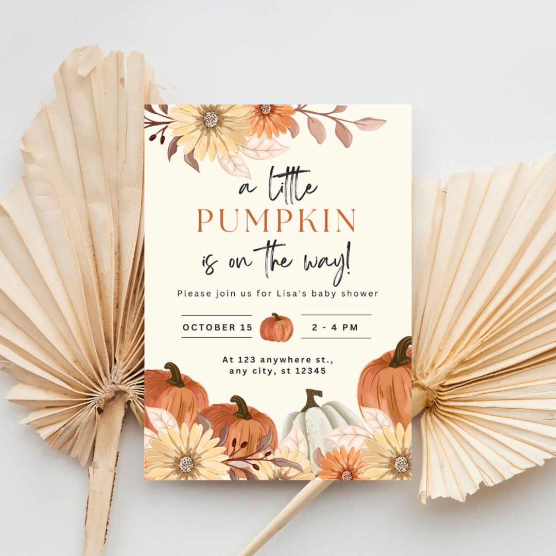 Editable Autumn Baby Shower Invitation Template - Etsy