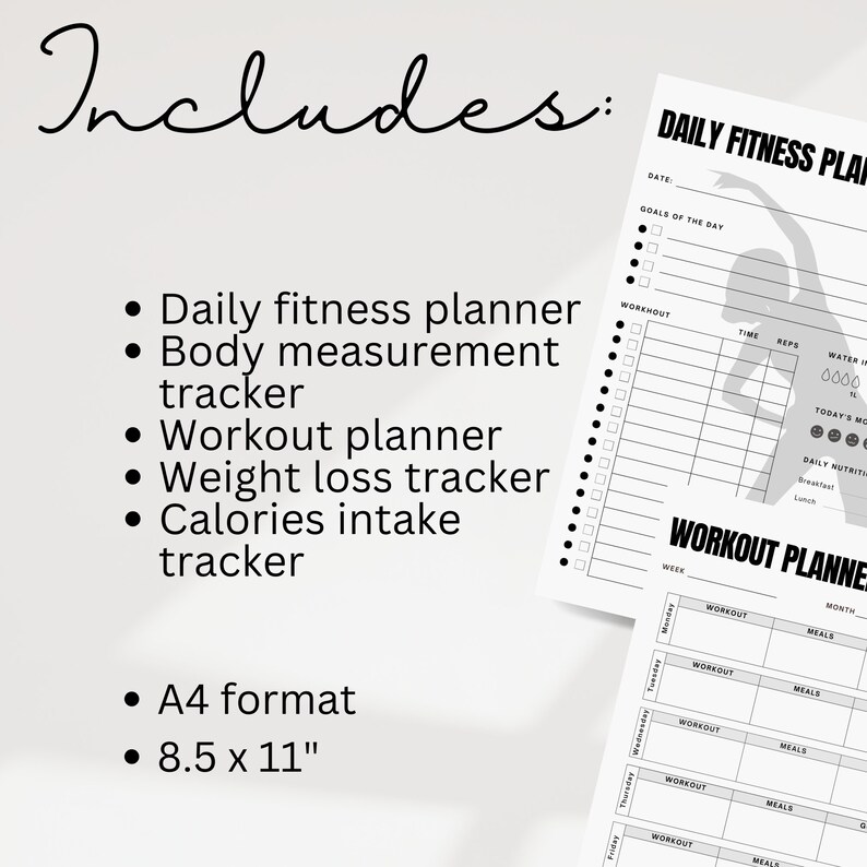 Complete Fitness Planner Bundle for Women and Men | Printable Fitness ...