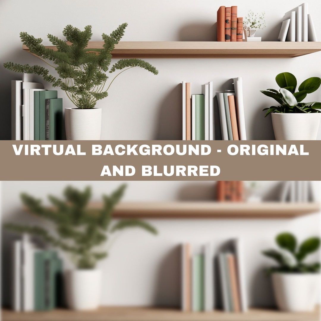 Minimal Bookshelf Zoom Background | Home Office Zoom Background ...