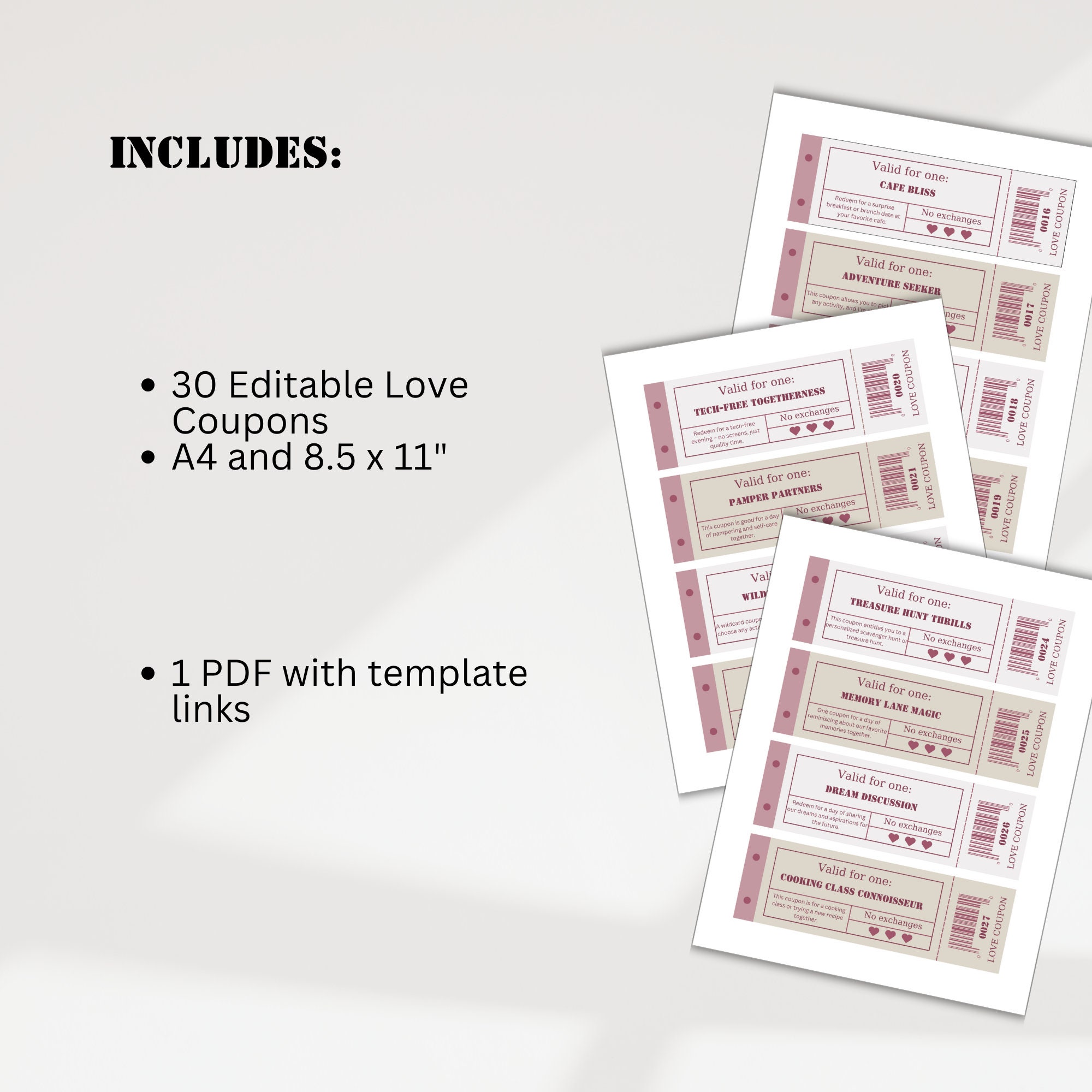 Printable Valentine's Day Love Coupons | Valentine's Day Coupon Book ...