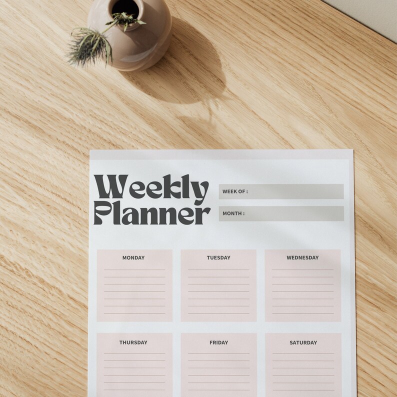 Weekly Planner Template | Printable Planner | Time Management | Goal ...