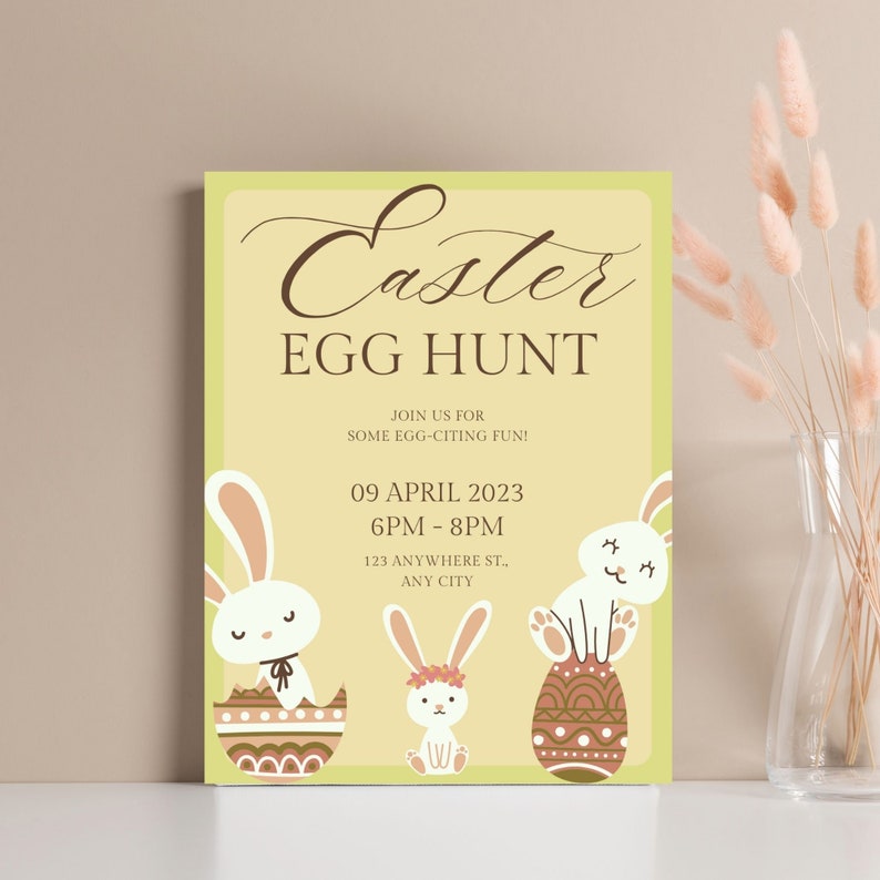 Editable Easter Egg Hunt Flyer Template, Easter Bunny Flyer, Egg Hunt ...