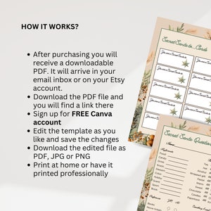 Editable Secret Santa Questionnaire Bundle | Office Gift Exchange ...