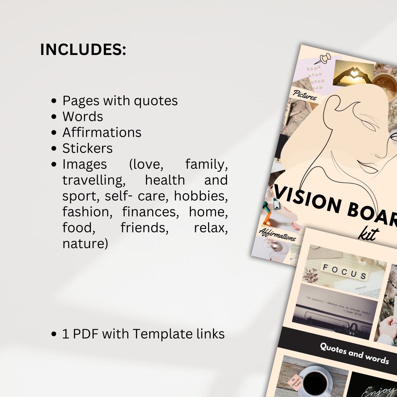 2024 Vision Board Kit: Manifest Your Dreams With 15 Categories of ...