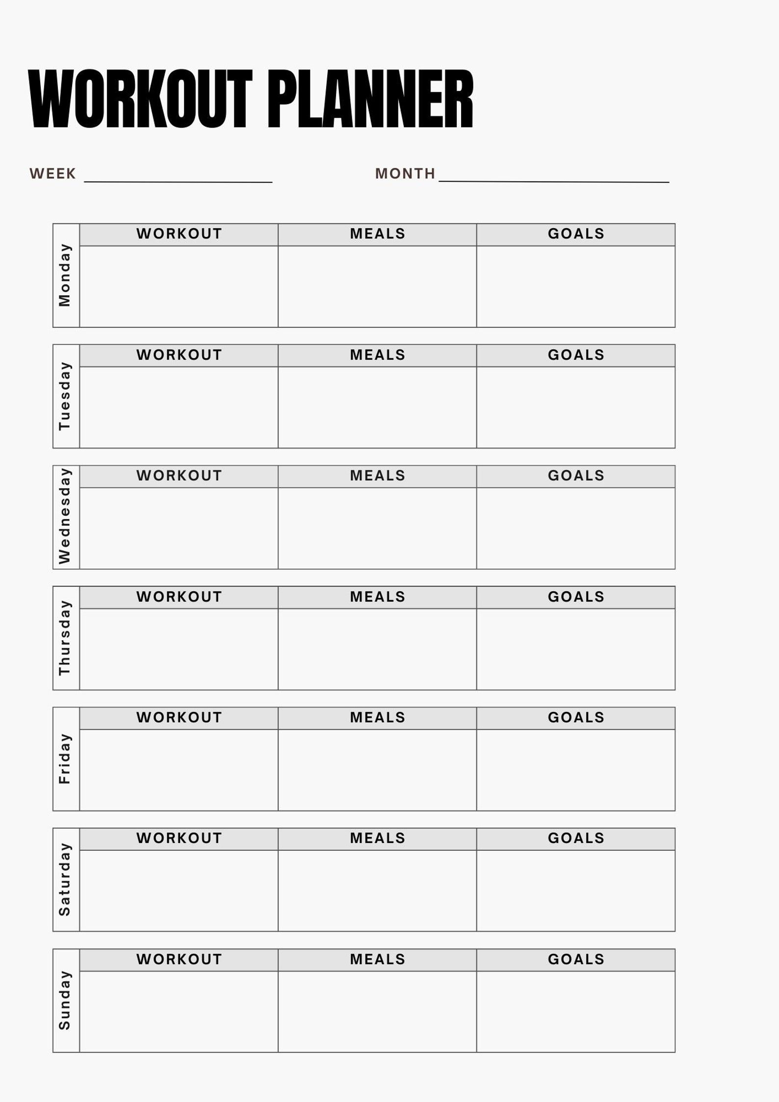 Complete Fitness Planner Bundle for Women and Men A4 - Etsy