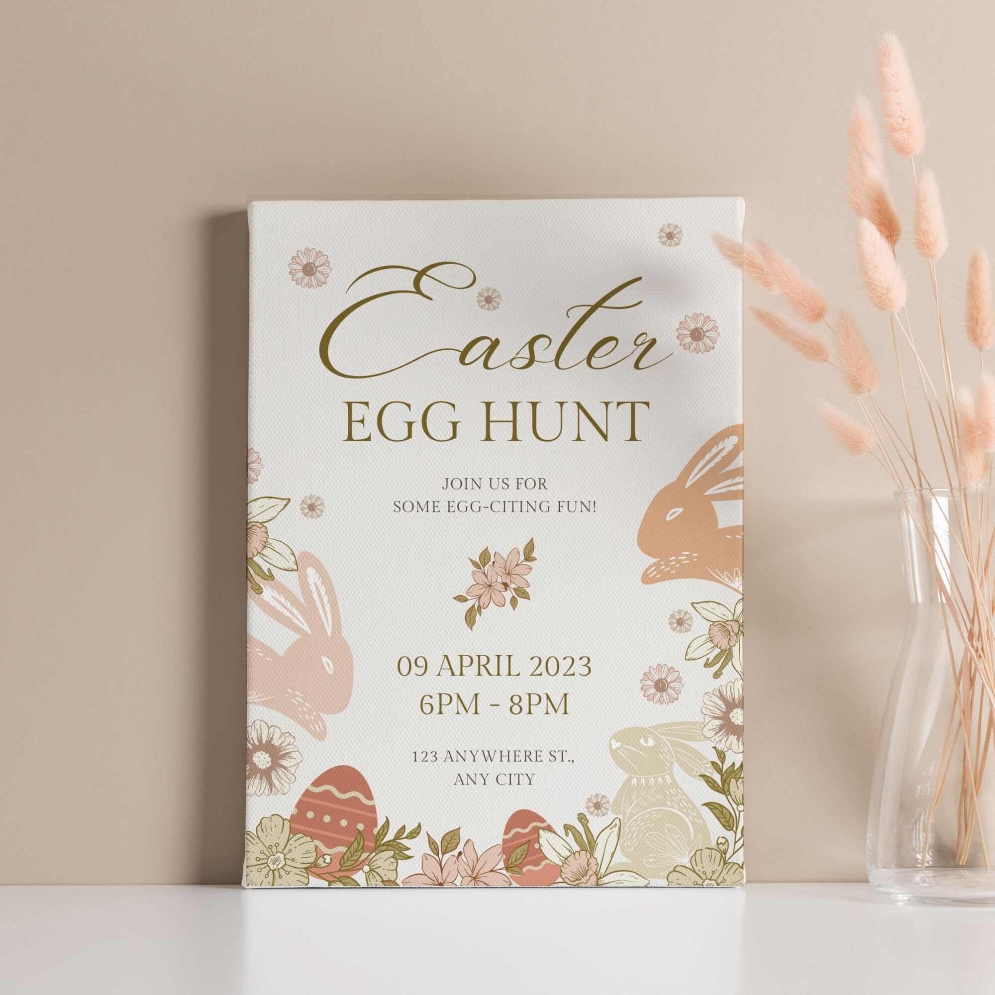 Editable Easter Egg Hunt Flyer Template, Easter Egg Hunt Invitation ...