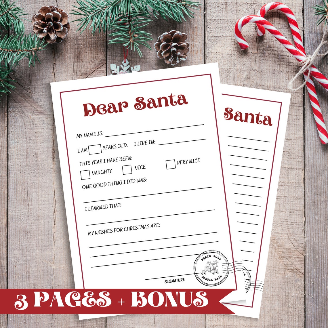 Printable Letter to Santa and Activity Bundle A Festive Treat for ...