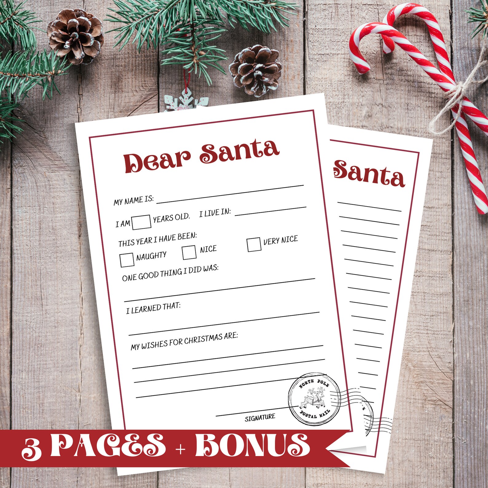 Printable Letter to Santa and Activity Bundle A Festive Treat for ...