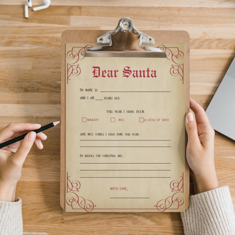 Printable Letter to Santa Template | Christmas Letter Template ...