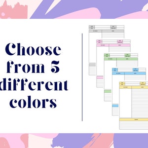 Cornell Notes Template Instant Download 5 Color Options - Etsy UK