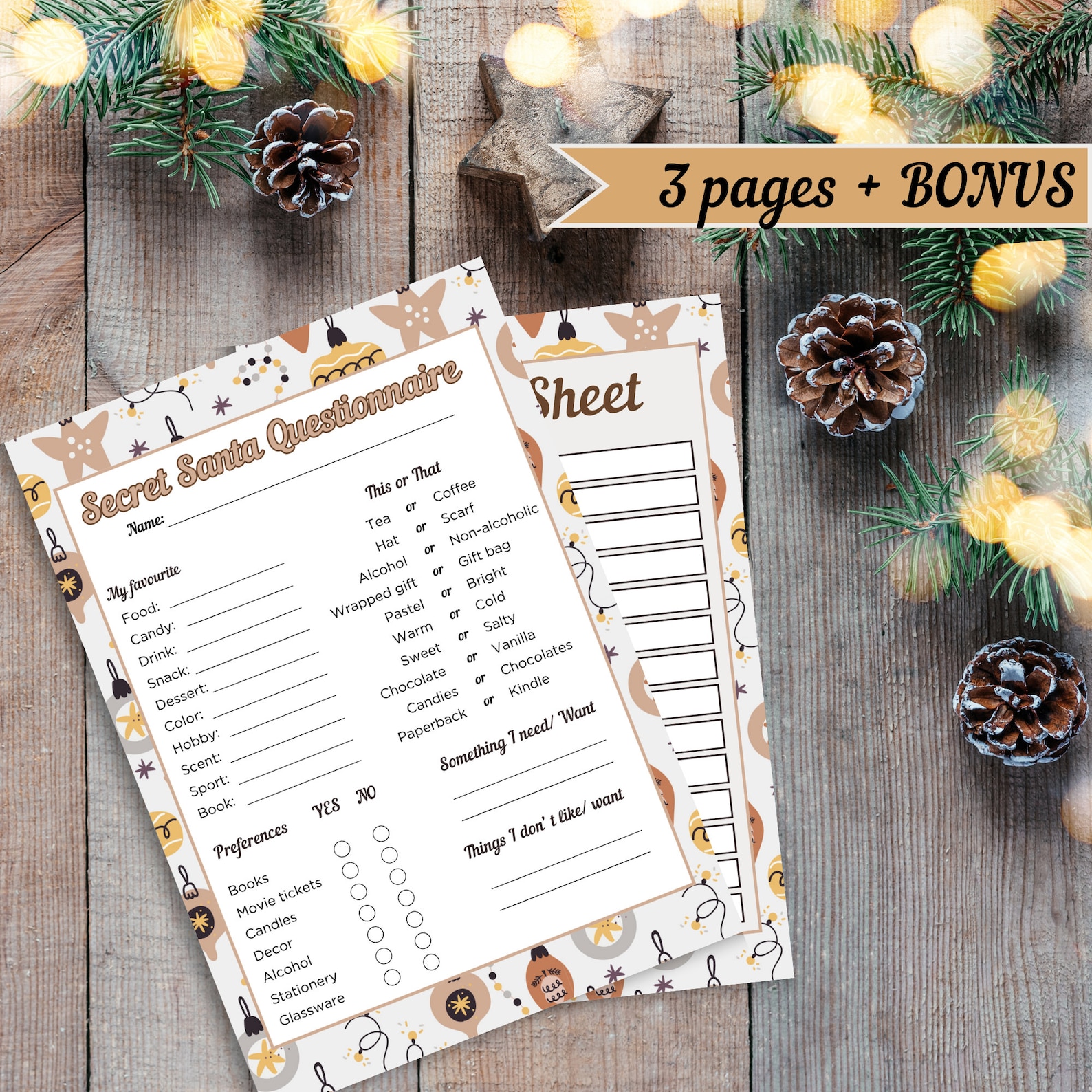 Work Secret Santa Bundle | Office Secret Santa Complete Questionnaire ...