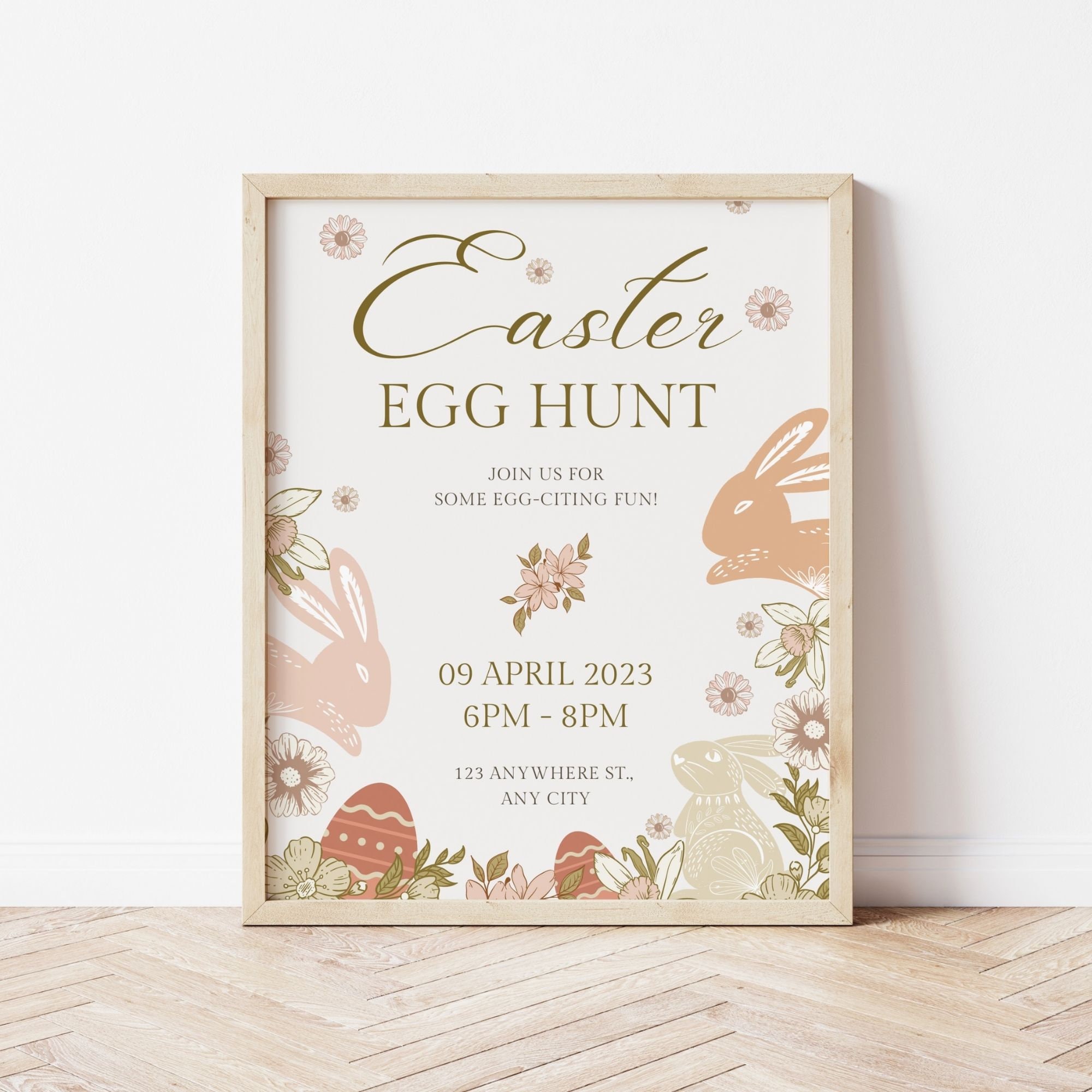 Editable Easter Egg Hunt Flyer Template, Easter Egg Hunt Invitation ...