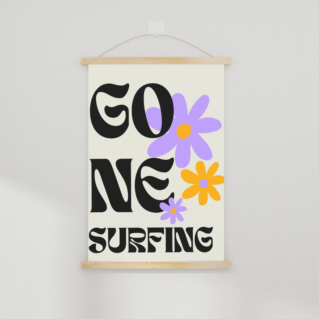 Digital Poster Gone Surfing Poster Surf Art Print Surf - Etsy