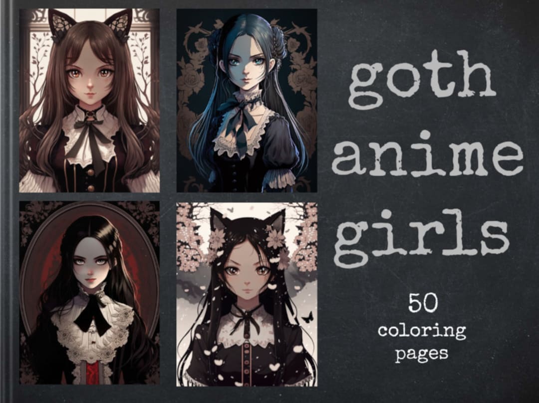 Mystic Goth Anime Girls Spouky Black Halloween Creepy Manga Anime ...