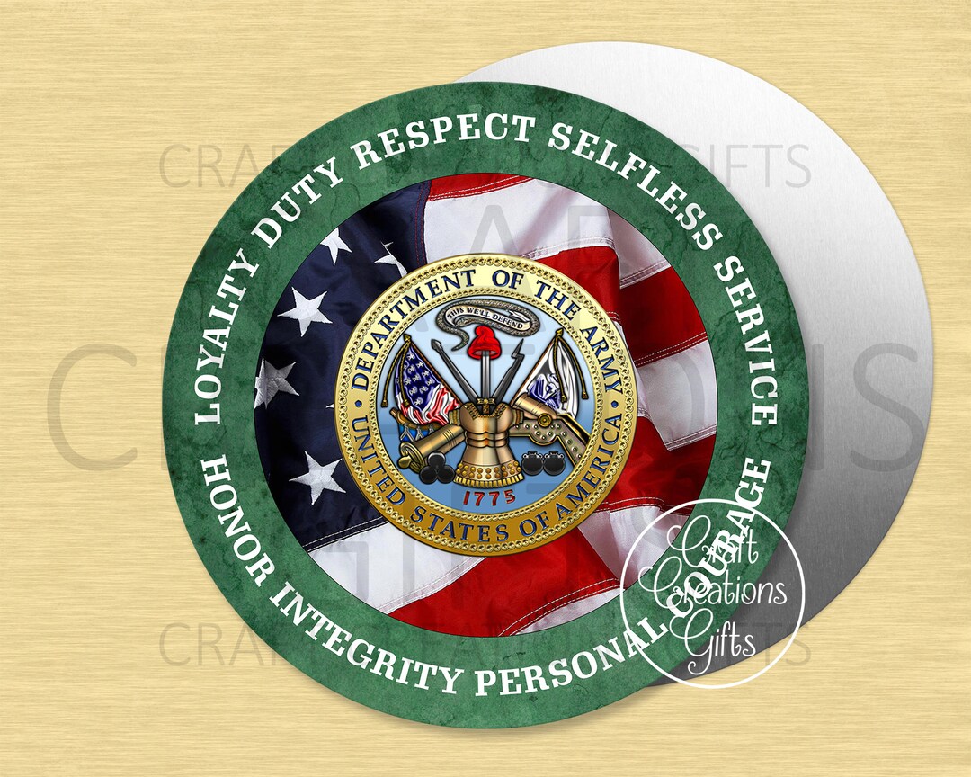 ROUND SIGN Army Core Values Military Crafts Wreaths Soldier Veteran ...
