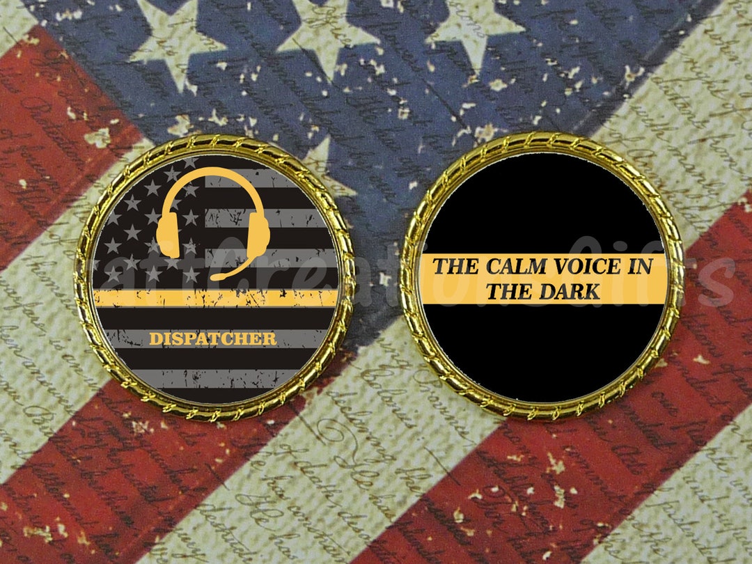 DISPATCHER THIN GOLD Line Flag and Headset Collectible Coin - Etsy