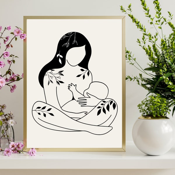 Breastfeeding Art - Etsy