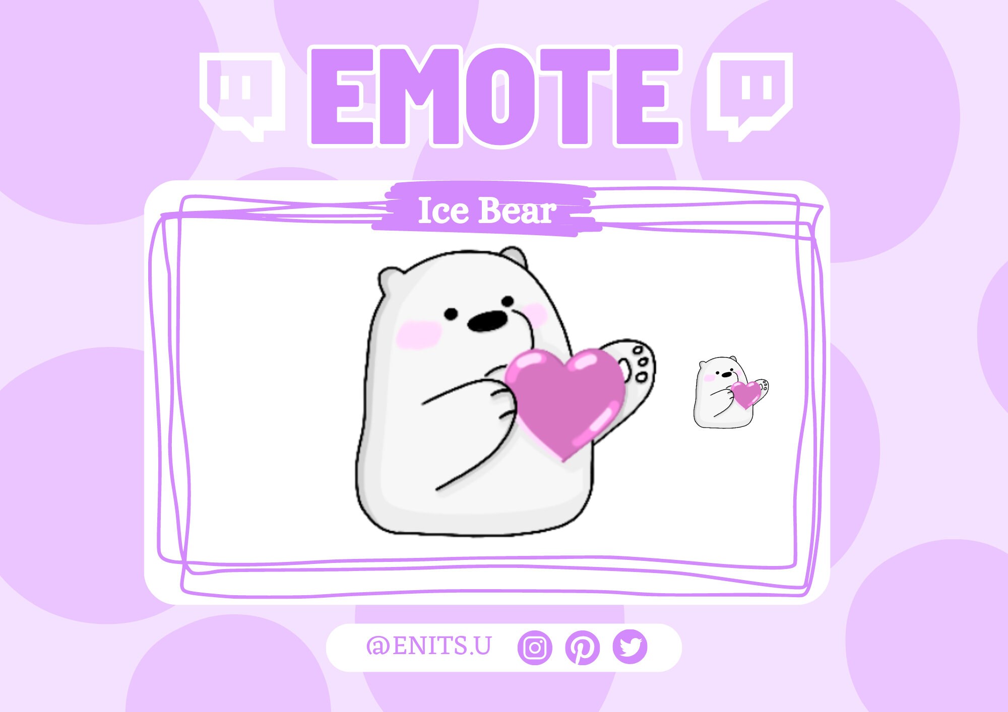 TWITCH EMOTE Discord Emote We Bare Bears Ice Bear - Etsy