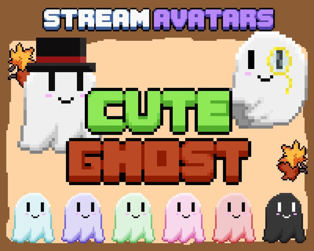 Cute Ghost Stream Avatar With Colors & Gear - Etsy