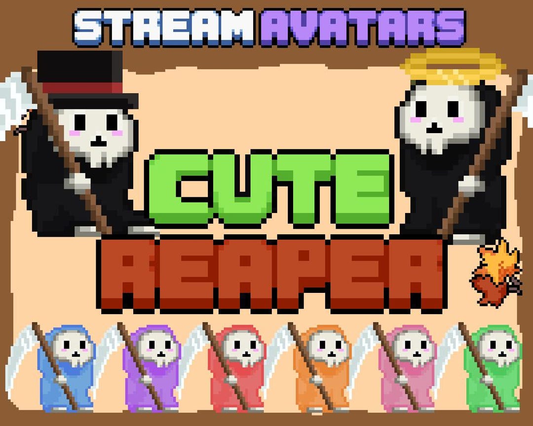 Cute Reaper Stream Avatar With Colors & Gear | Light Version - Etsy