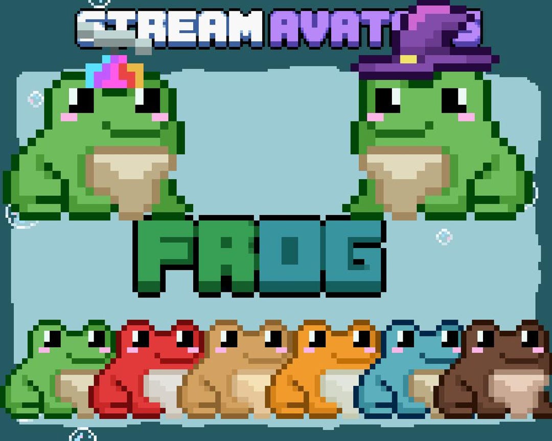 Cute Frog Stream Avatar With Colors & Gear - Etsy