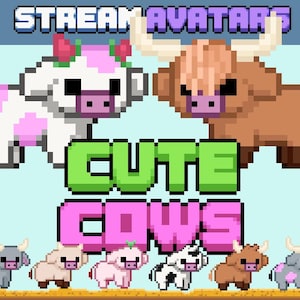 Cute Cow Stream Avatar With Colors & Gear - Etsy