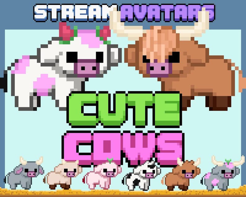 Cute Cow Stream Avatar With Colors & Gear - Etsy