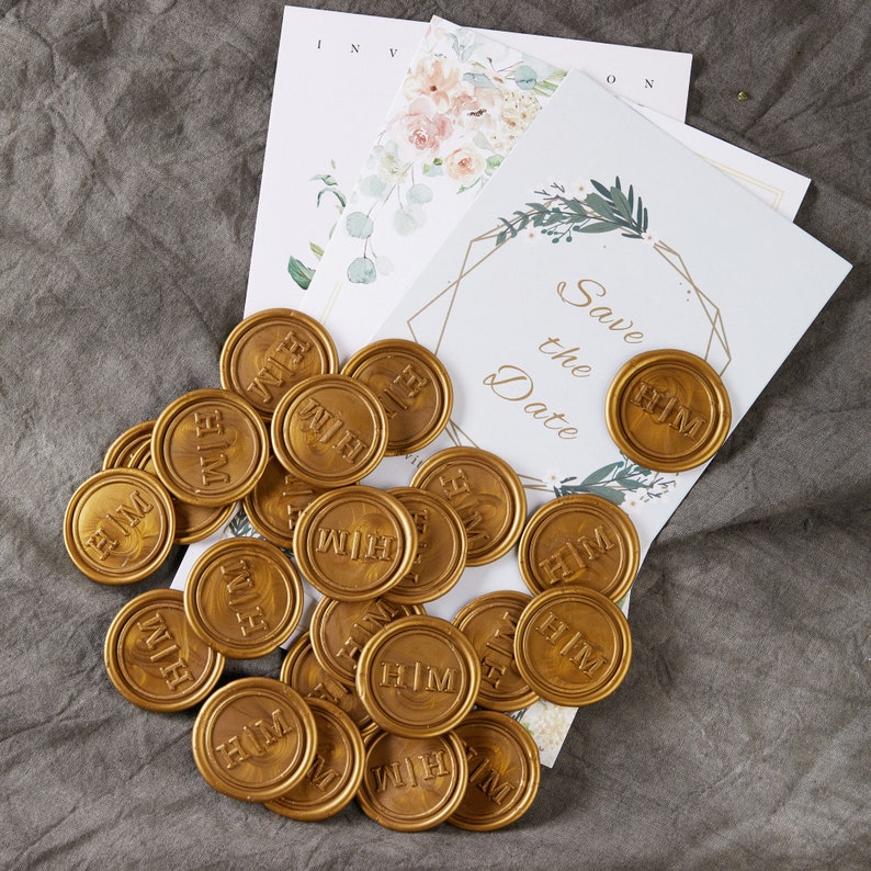 Custom Wax Seal Stickers, Wedding Invitation, Wax Seals With Adhesive ...
