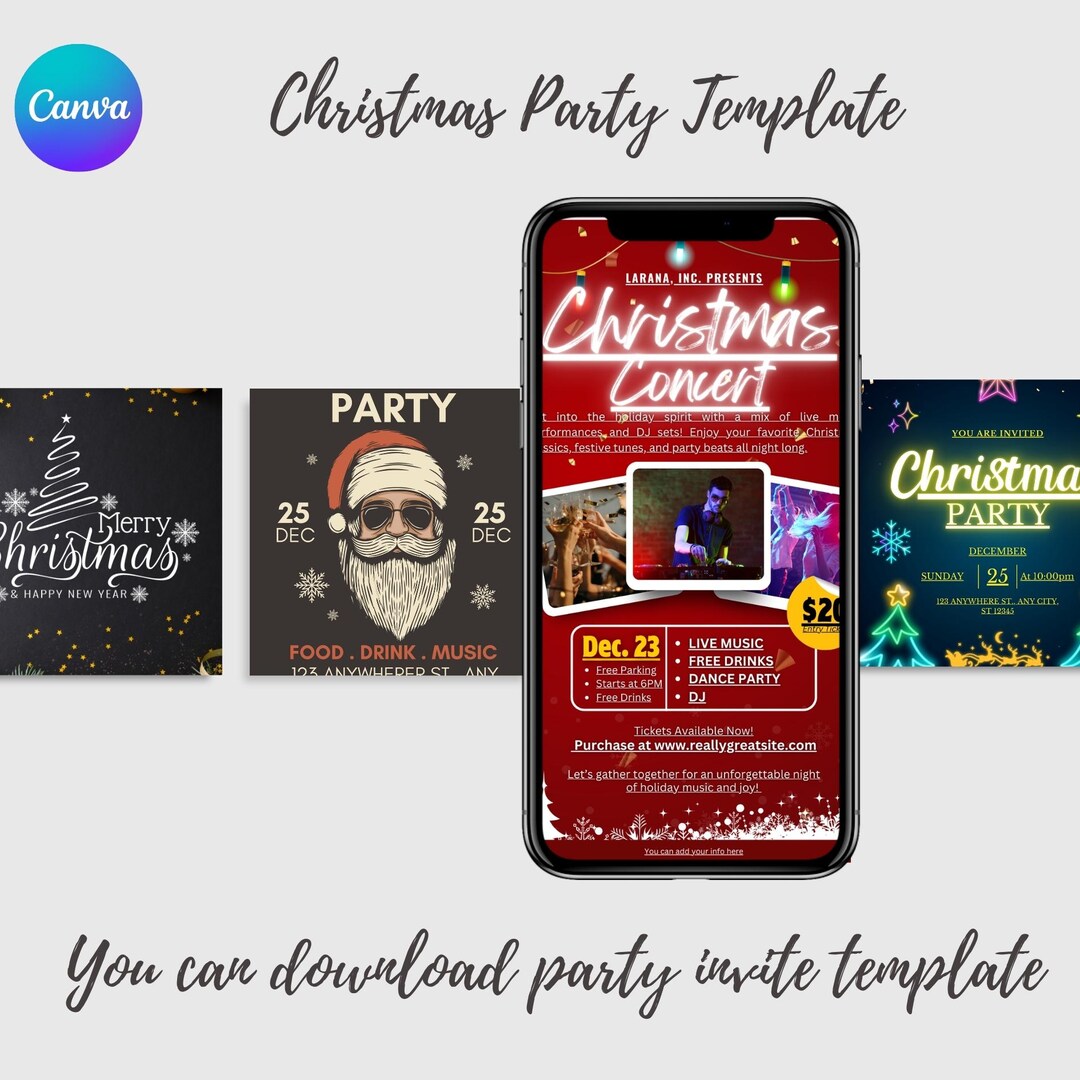Editable Christmas Party Invitation Christmas Party Invitation Party