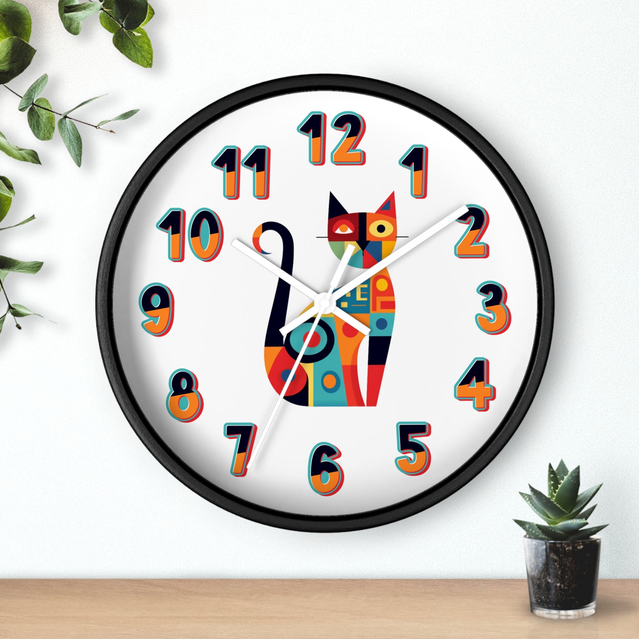 Retro Cat Clock, Cat Lover Gift, Funny Cat Clock, Cat Clock Gift ...